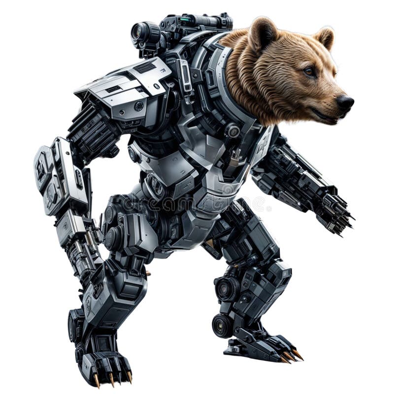 Large White Cyber Bear Robot Transformer Stock Illustrations – 5 Large ...