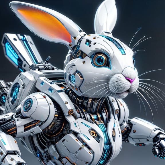 White Rabbit Robot Transformer Stock Illustration - Illustration of ...