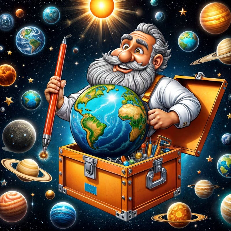 Illustration of the Creation of the World God Stock Illustration - Illustration of toolbox ...