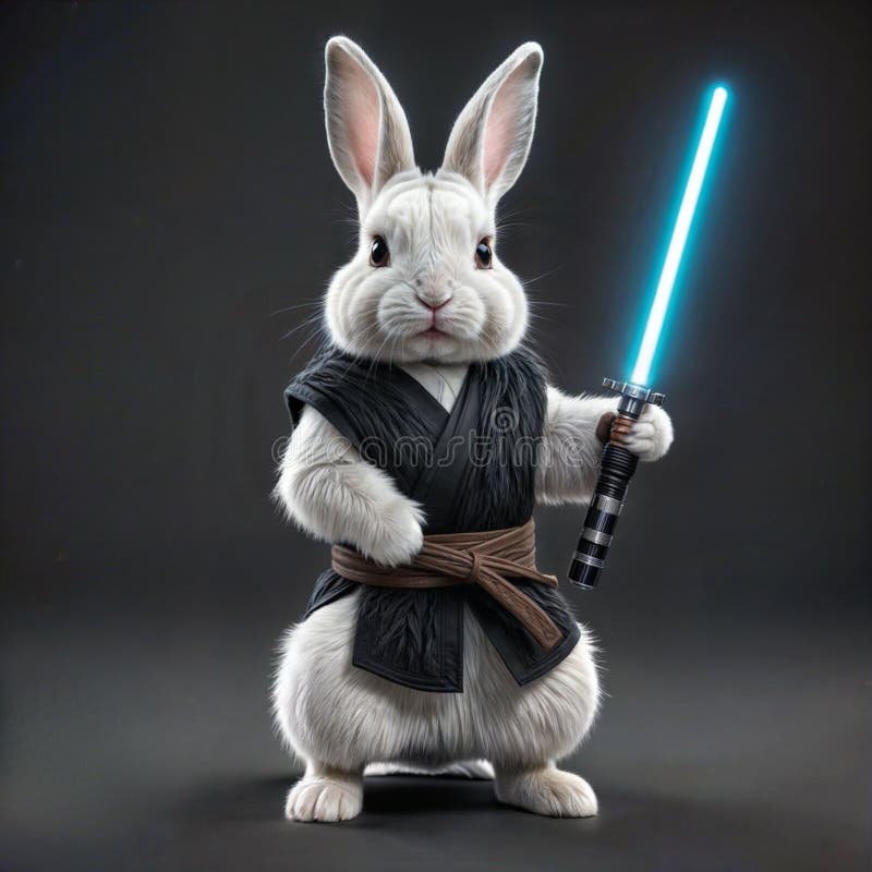 Rabbit Samurai in Traditional Drawing Style. Japanese Styled Art with ...