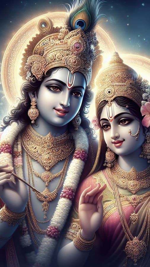 Radha Krishna Spritual Love Stock Illustration - Illustration of ...