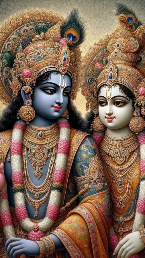 Radha Krishna Spritual Love Stock Illustration - Illustration of hindu ...