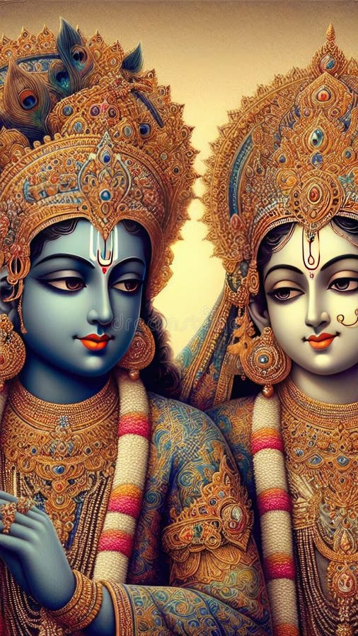 Radha Krishna Spritual Love Stock Illustration - Illustration of ...