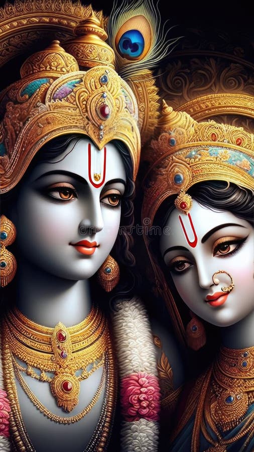 Radha Krishna Spritual Love Stock Illustration - Illustration of ...