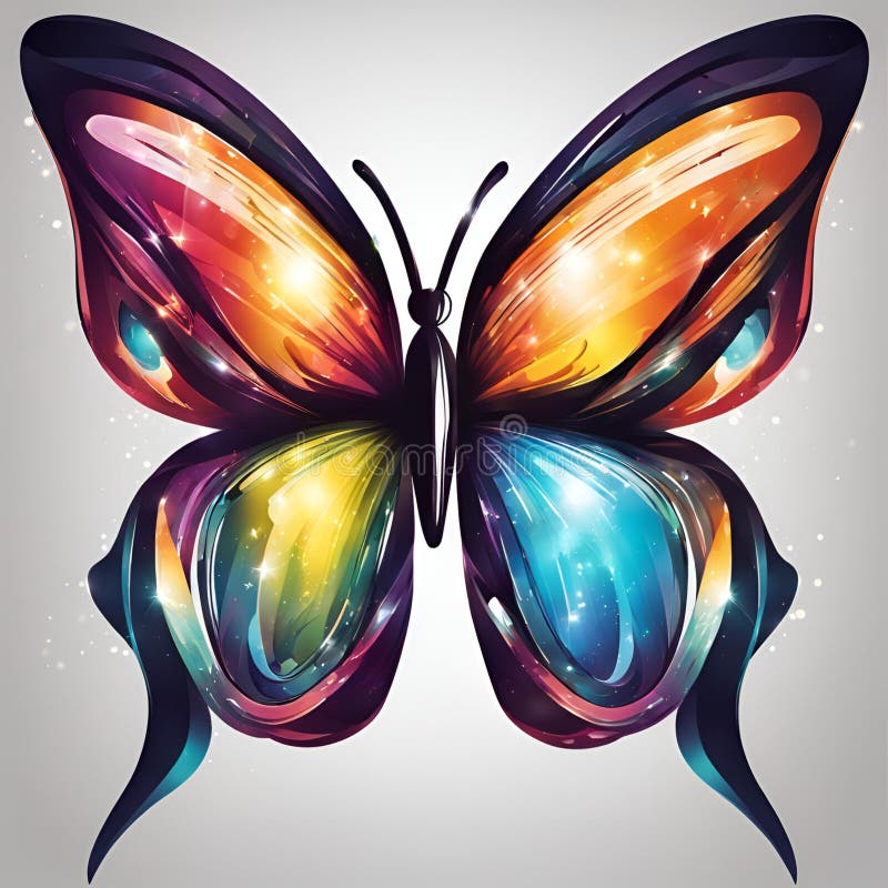 Mix color butterfly design stock illustration. Illustration of gradient ...