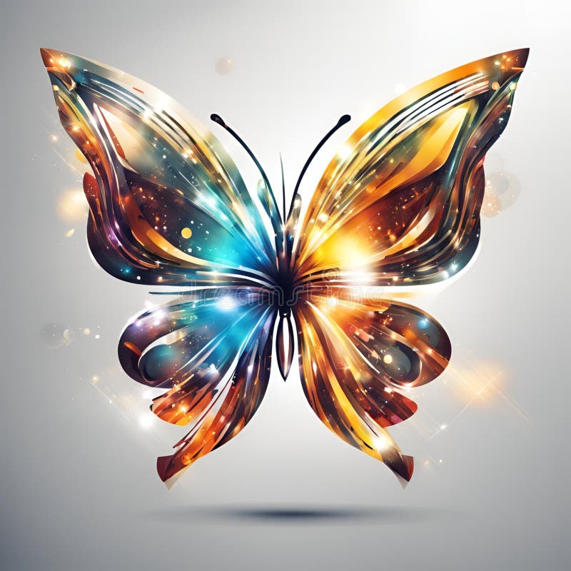 Gold Butterfly Design Isolated Stock Illustration - Illustration of ...