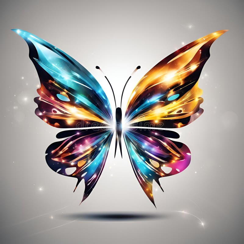 Shiny Butterfly Morpho Butterfly and Dandelion Stock Illustration ...