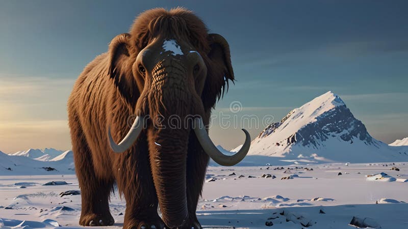 Woolly Mammoth in Glacial Environment. Steppe Tundra Habitat Stock ...