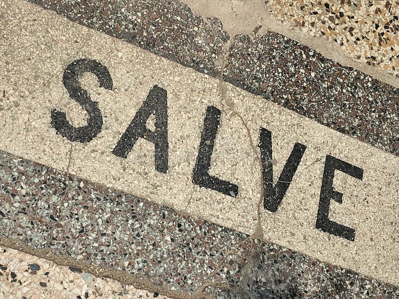 A Decorated Granite Floor, Salve Inscription Meaning Hello Stock Photo ...