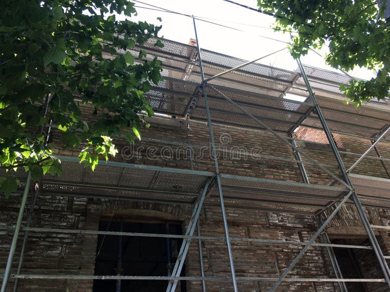 Metal Scaffolding for the Reconstruction of an Old Building Stock Image ...