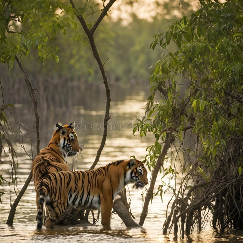 Guardian of the Groves: the Royal Bengal Tiger in Sundarbans Stock ...