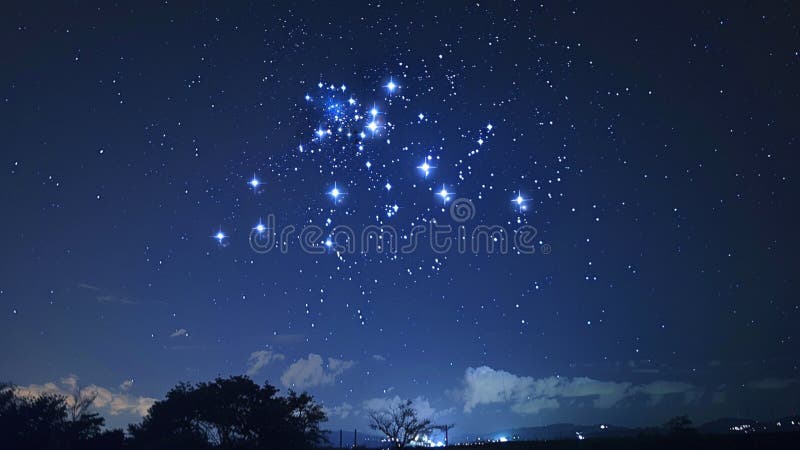 Beautiful Orion Constellation in Bright Blue Colors in Deep Space or ...