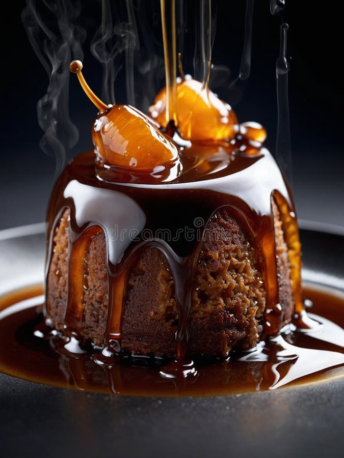 Michelin Starred Sticky Toffee Pudding Dessert in Premium Restaurant ...