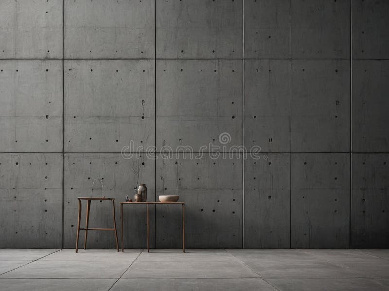 Abstract Empty Concrete Interior Room, Interior Wall Stock Illustration ...