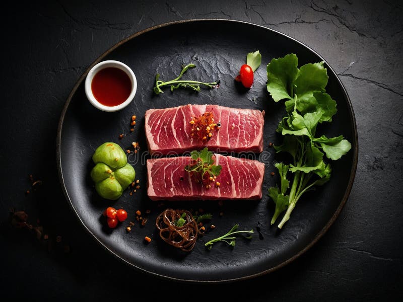 Premium Steak with Side Dish, Cinematic Food Photography Stock ...