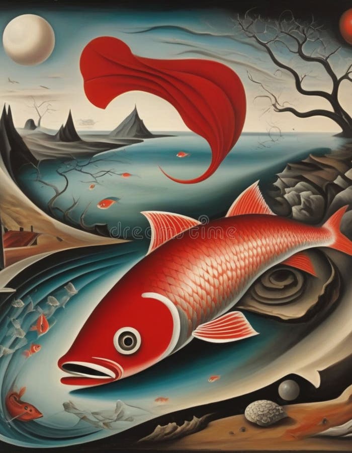 Surreal Art with Nature and Red Fish that Asserts the Power of the ...