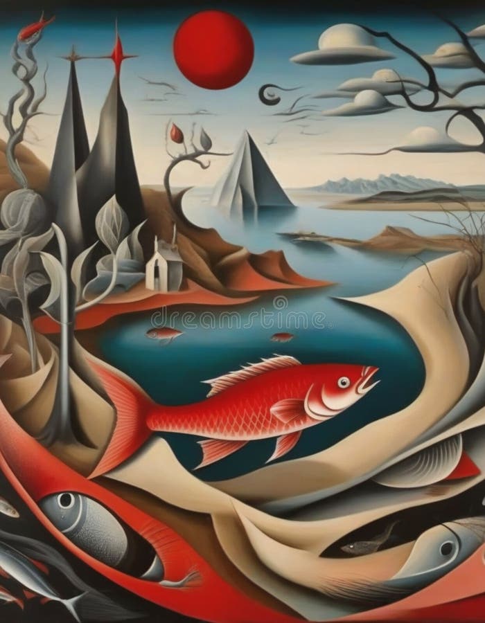 Surreal Art with Nature and Red Fish that Asserts the Power of the ...