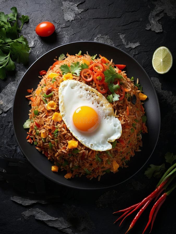 Delicious Indonesian Nasi Goreng Fried Rice with Golden-hued Rice Stock ...