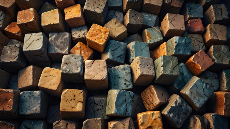 Abstract Background of Cube Rocks, Wallpaper Stock Illustration ...