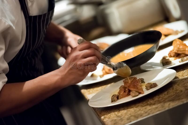 Culinary Gourmet Kitchen Michelin Star Chef Stock Photo - Image of ...