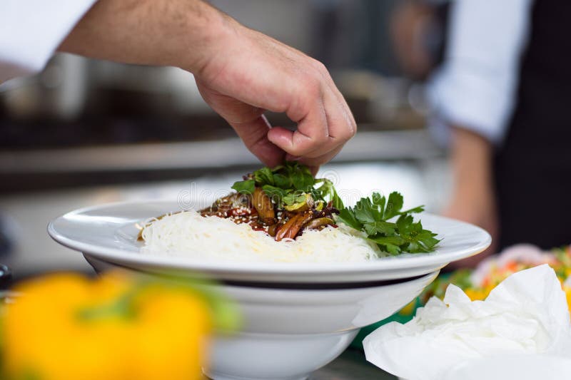Culinary Gourmet Kitchen Michelin Star Chef Stock Photo - Image of ...