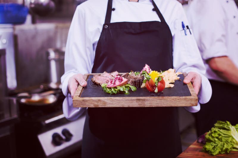 Culinary Gourmet Kitchen Michelin Star Chef Stock Photo - Image of ...