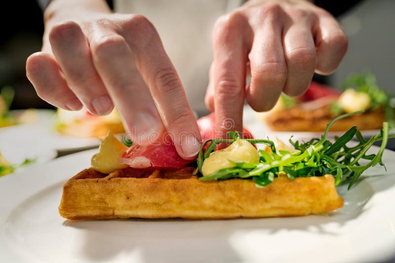 Culinary Gourmet Kitchen Michelin Star Chef Stock Photo - Image of ...