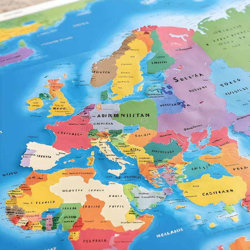 A Model of a Part of a World Map Stock Illustration - Illustration of ...