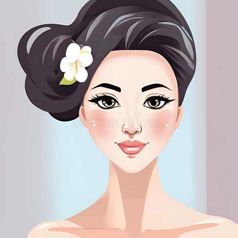 Girl with Spa Salon Skin Facial Treatment and Flower AI Generated Stock ...