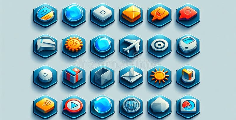 Colorful App Icon Collection Modern UI Design Stock Illustration ...