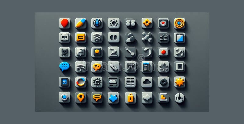 Colorful App Icon Collection Modern UI Design Stock Illustration ...