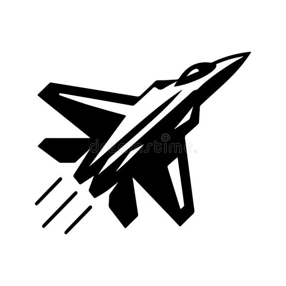 Simple Fighter Jet Silhouette Design Vector Style with White Background ...