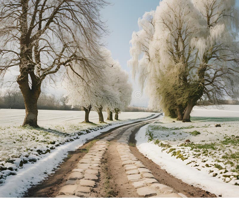 A View of the Winter Landscape of Unique Nature in the Cold Winter ...