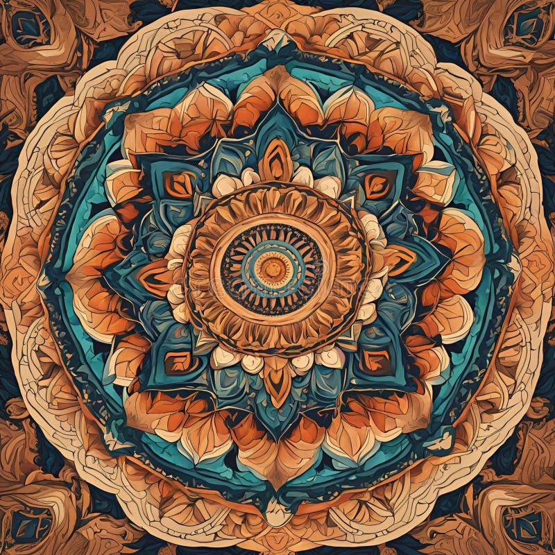 Vibrant Classic Mandala Design AI Generated Stock Illustration ...