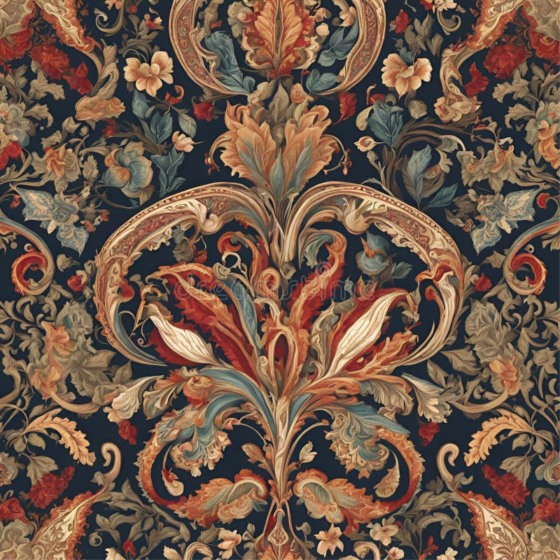 Classic Persian-Style Rug Pattern AI-generated Stock Illustration ...