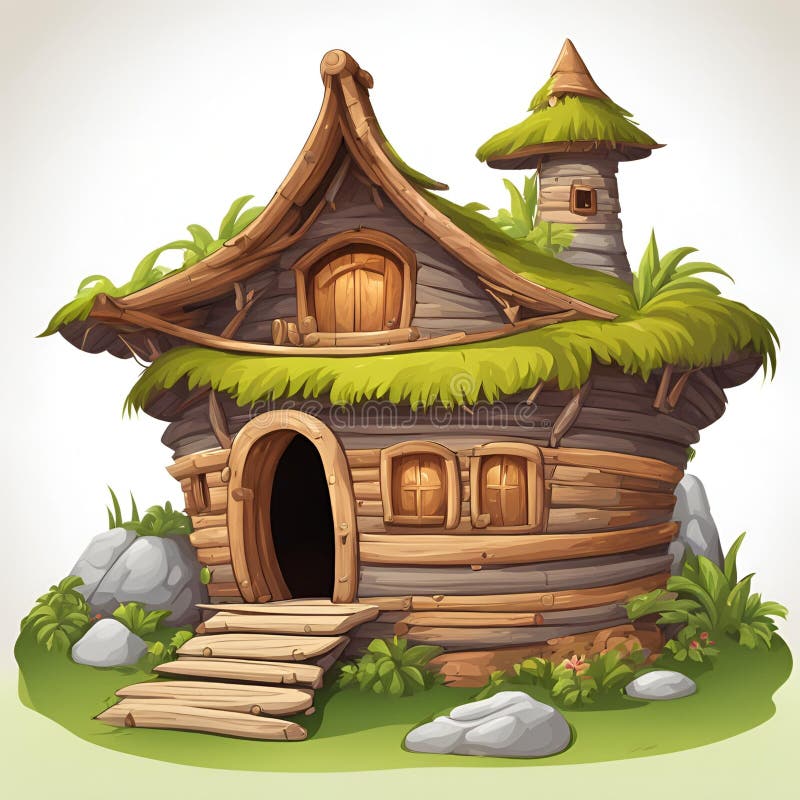 Cartoon fantasy hut stock illustration. Illustration of architecture ...