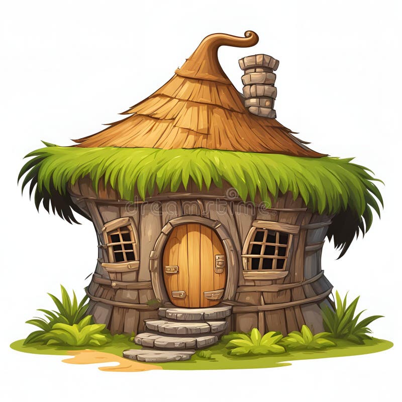 Cartoon hut fantasy stock illustration. Illustration of small - 336538336
