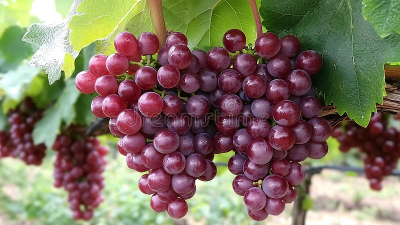 Ripe Grapes Hung on Vineyards of Grape Trees. in the Grape Farm Garden ...