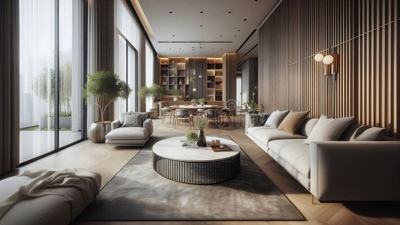 Elegant Modern Home Interior with Minimalist Design, Sofa and Low Table ...