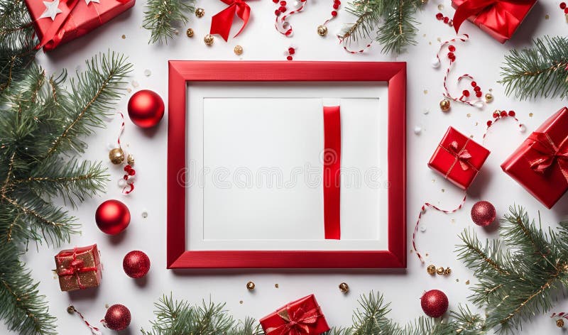 A Festive Christmas Frame with a Central Blank Space. Stock ...