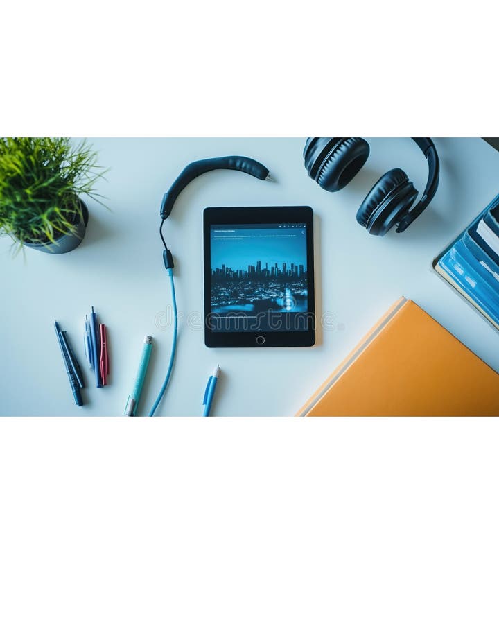 Digital Study Setup with Tablet Urban Workspace Educational Tools ...