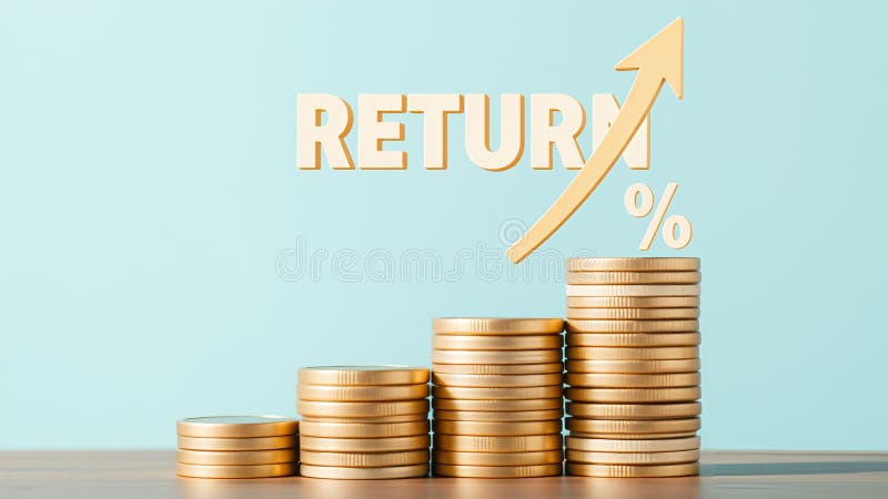 Return on Investment Concept with Stacked Coins and Percentage Arrow ...