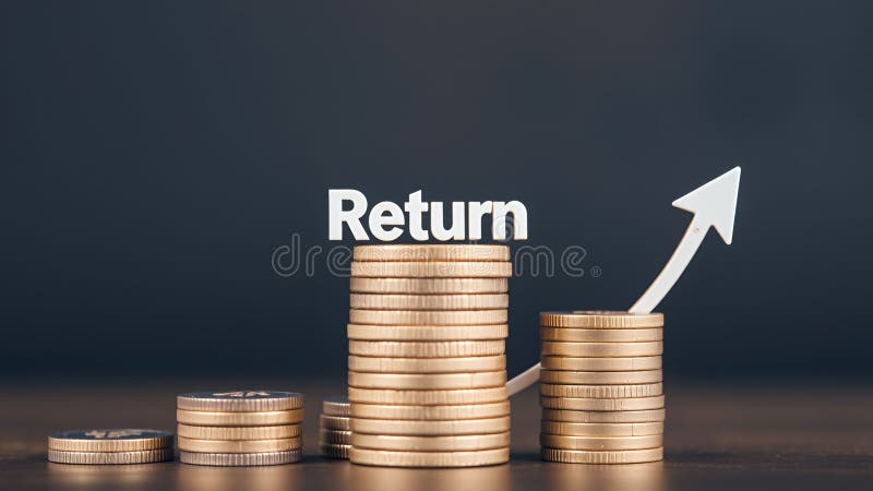 Stacked Coins with Upward Arrow Symbolizing Financial Growth and ...
