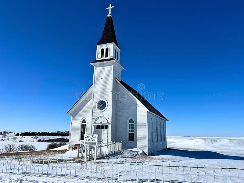 A Magnificent Country Church in the Snow Stock Image - Image of church ...