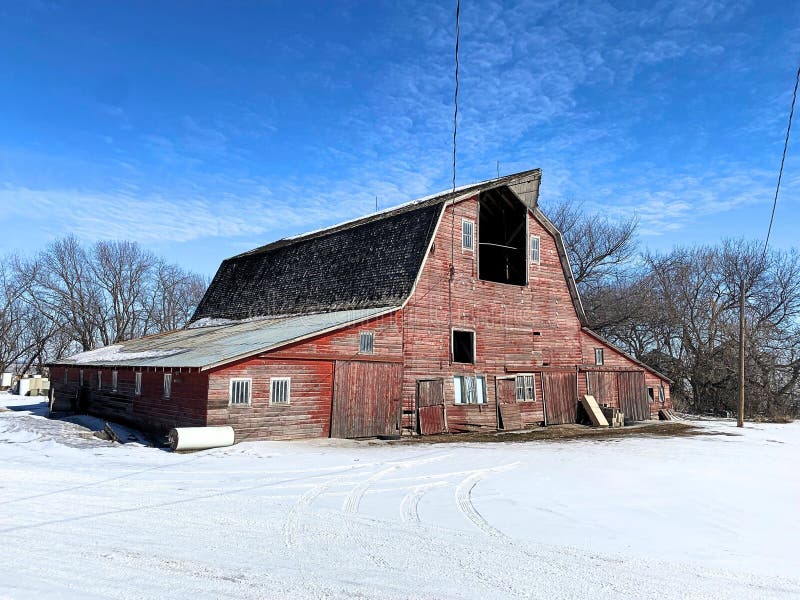 A Commanding Shaped Wooden Barn Stock Image - Image of rural, iowa ...