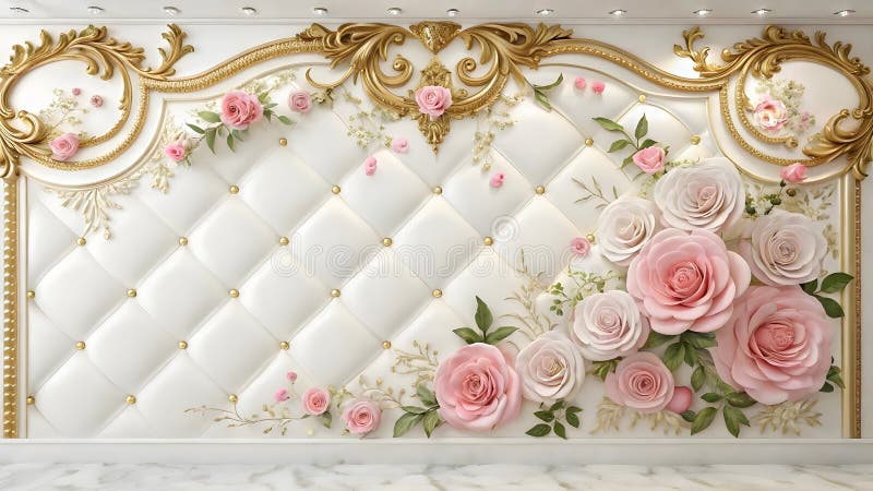 Ultra HD 3D Panaflex Wallpaper for Wall - Romantic Red Roses and Gold ...