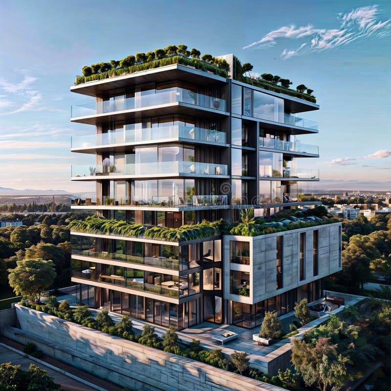 Luxury High-Rise Apartment with Vertical Garden and Energy-Efficient ...