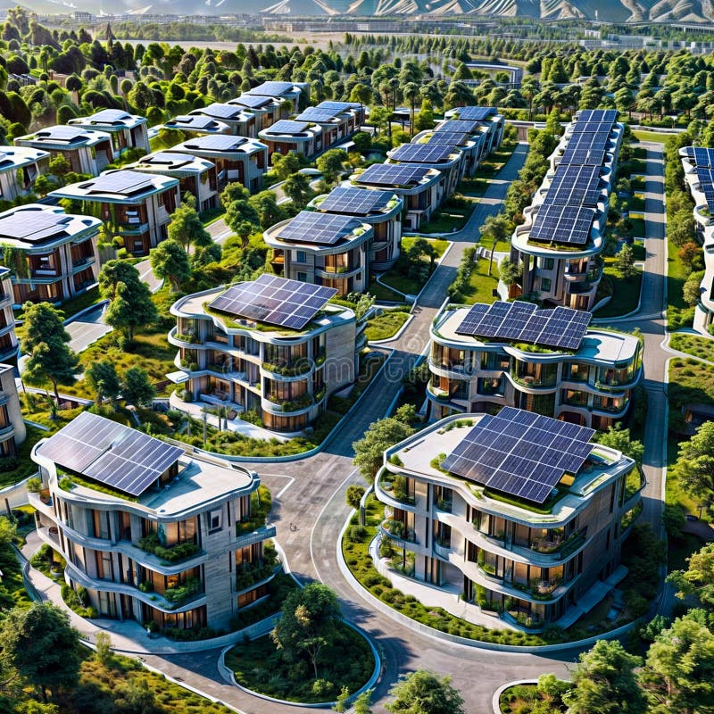 Ai Powered Futuristic City Green Rooftops Smart Infrastructure Stock ...