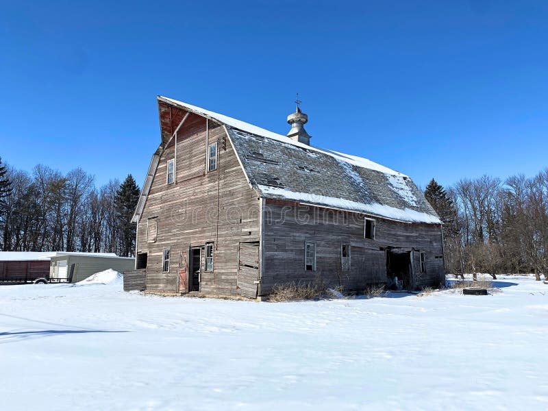 Some Old Barns are Determined To Hold on Longer Stock Photo - Image of ...