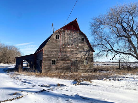 This Old Barn is All Thats Left of Where a Farm Once Existed Stock ...